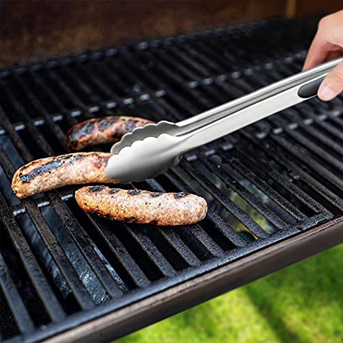 Great American Griller Extra Long-Handled Stainless Steel Tongs for Grilling and Kitchen Use | Strong Grip for Massive Meat, Dishwasher Safe, Metal Tongs Kitchen | Cooking Tongs Set of 2