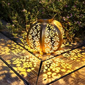 hanging solar lantern lights outdoor waterproof retro metal solar garden lanterns decorations women birthday mother’s day gifts for table patio yard lawn