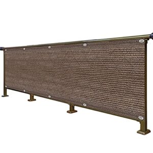 albn balcony privacy screen height 110cm/120cm fence windscreen hdpe weather-resistant for outdoor, backyard, patio, balcony covering, with eyelet (color : brown, size : 110x350cm)