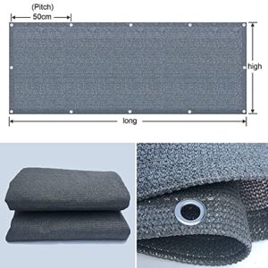 ALBN Balcony Privacy Screen Cover Net Fence 90% Blockage Breathable UV Protection, with Rope & Cable Ties Fits Apartment Railings, Patio Decking, or Decks (Color : Dark Gray, Size : 90x300cm)