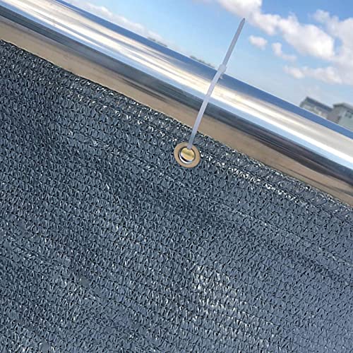 ALBN Balcony Privacy Screen Cover Net Fence 90% Blockage Breathable UV Protection, with Rope & Cable Ties Fits Apartment Railings, Patio Decking, or Decks (Color : Dark Gray, Size : 90x300cm)