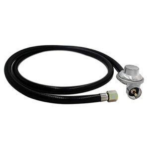 MCAMPAS 1LB Propane Regulator with 5FT Extension Hose X 3/8" Female Flare NUT for Outdoor Camper Grill Stove