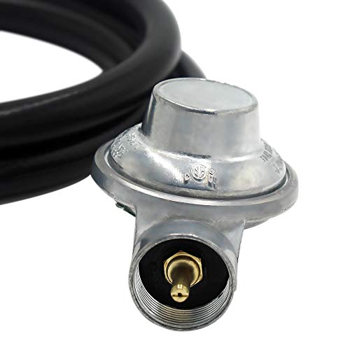 MCAMPAS 1LB Propane Regulator with 5FT Extension Hose X 3/8" Female Flare NUT for Outdoor Camper Grill Stove