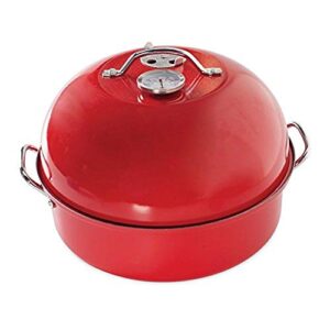 nordic ware indoor/outdoor kettle smoker, 7 by 13 inches, red