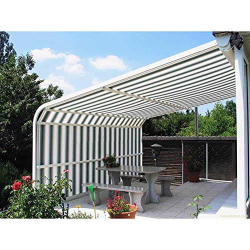 ALBN Sun Shade Mesh, Stripe Privacy Screen Weatherproof with Metal Hole for Balcony Patio Fences Privacy Protection Hood, 51 Sizes (Color : Gray White, Size : 80x1000cm)