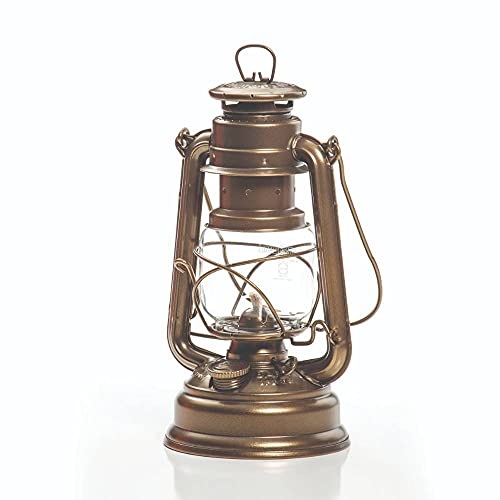 Feuerhand Outdoor Kerosene Fuel Lantern, Baby Special 276 Galvanized Hurricane Lamp for Camping or Patio, 10 Inches, Bronze