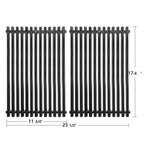 Hongso 17.4" Grill Grates 7525, 7538 Flavorizer Bars and Burner Tube Kit Set 7506 Replacement Parts for Weber Genesis I - IV & 1000-5000, Genesis Platinum I & II, with Side Control Panel