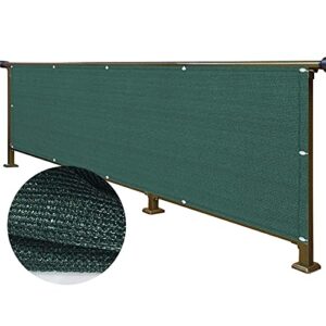 albn balcony privacy screen cover for outdoor balcony 90% blockage uv resistant weatherproof with rope & tie hdpe tear resistant, height 75cm/90cm (color : dark green, size : 75x300cm)