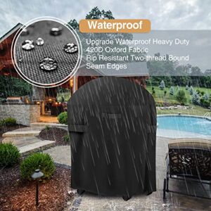 BBQ Cover Outdoor Dust Waterproof Weber Heavy Duty Grill Cover Rain Protective Outdoor Barbecue Cover Round (30'x35')