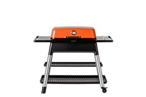 everdure furnace 3-burner gas grill, liquid propane portable bbq grill with die-cast aluminum body and fast-ignition technology, 466 square inches of grilling surface, adjustable height, orange