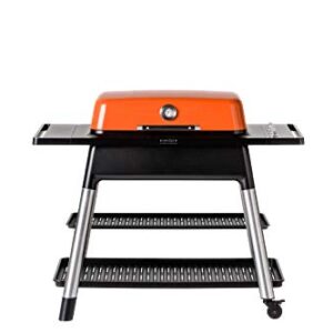 Everdure FURNACE 3-Burner Gas Grill, Liquid Propane Portable BBQ Grill with Die-Cast Aluminum Body and Fast-Ignition Technology, 466 Square Inches of Grilling Surface, Adjustable Height, Orange