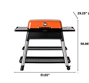 Everdure FURNACE 3-Burner Gas Grill, Liquid Propane Portable BBQ Grill with Die-Cast Aluminum Body and Fast-Ignition Technology, 466 Square Inches of Grilling Surface, Adjustable Height, Orange