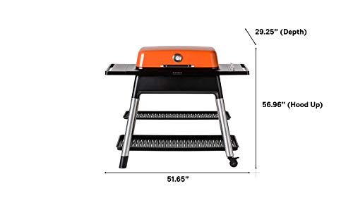 Everdure FURNACE 3-Burner Gas Grill, Liquid Propane Portable BBQ Grill with Die-Cast Aluminum Body and Fast-Ignition Technology, 466 Square Inches of Grilling Surface, Adjustable Height, Orange