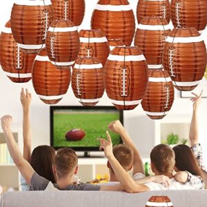 22 Pcs Football Paper Lanterns Football Hanging Decoration Paper Football Party Decor 12 Inch, 10 Inch, 8 Inch Decorative Sports Ball Lantern for Birthday Baby Shower Party Supplies