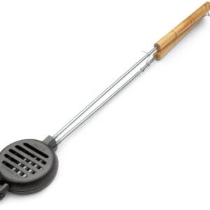 Hamburger Campfire Iron - Pre-Seasoned Handheld Round Burger Grill By Old Mountain