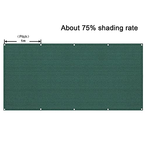 ALBN 75% Shade Netting Sunblock Shade Cloth Net Mesh Tarp HDPE UV-Resistant Protection Plants Flowers Outdoor Shade Screen, with Rope (Color : Green, Size : 3x5m)