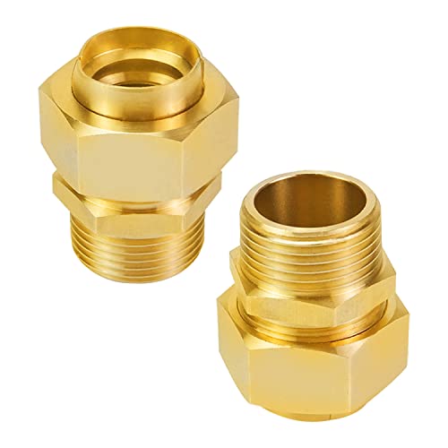 TWJH 2 Pack Grill Propane Conversion Connector 3/4'' CSST Male NPT Gas Line Fitting Kit Brass Natural Gas Quick Connect Adapter