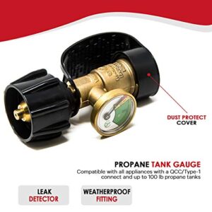 GASONE 50120 Gauge Indicator Propane Tanks, Old Black QCC