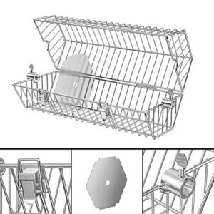 onlyfire 17 inch Stainless Steel Round Tumble Rotisserie Basket Cooking Accessory Fits for Most Grills