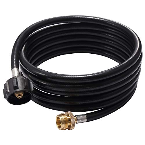 CHAMPS 12 Ft Propane Tank Converter Adapter Hose Assembly, QCC1 / Type1 LP Gas Tank, Bulk Propane Appliances to 20 LB Propane Cylinder Tanks