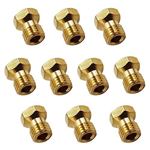 Xastro Brass Jet Nozzles for Propane LPG Gas Pipe Water Heater DIY Burner Grill Propane Gas Orifice Conversion Kit M6 x 0.75mm/0.5mm (10Pcs)