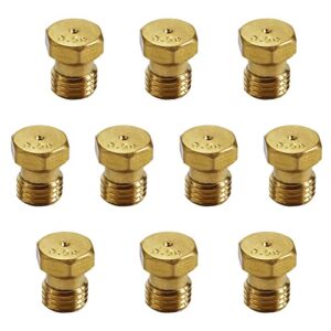 Xastro Brass Jet Nozzles for Propane LPG Gas Pipe Water Heater DIY Burner Grill Propane Gas Orifice Conversion Kit M6 x 0.75mm/0.5mm (10Pcs)