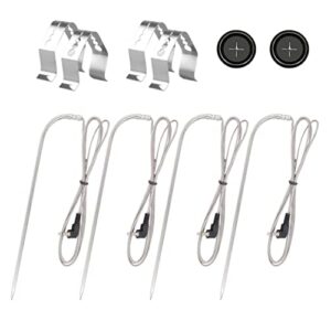 4-pack replacement 9004190170 for masterbuilt gravity series meat temp probe with clips,fit masterbuilt 560/800/1050 xl digital charcoal grill+smoker accessories