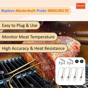 4-Pack Replacement 9004190170 for Masterbuilt Gravity Series Meat Temp Probe with Clips,fit Masterbuilt 560/800/1050 XL Digital Charcoal Grill+Smoker Accessories