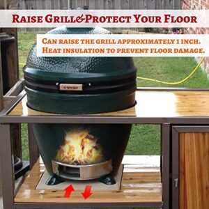 BBQ Ceramic Feet Shoes For Big Green Egg,Dracarys Grill Shoes Big Green Egg Base Feet Accessories Used to Place Grill on A Combustible Material Built-in Application (not for minimax)- 4 Green of set