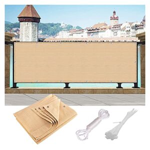 wuzming garden balcony screen privacy protection windshield uv protection fence yard wall privacy protection shade net including rope and tie (color : beige, size : 70x700cm)