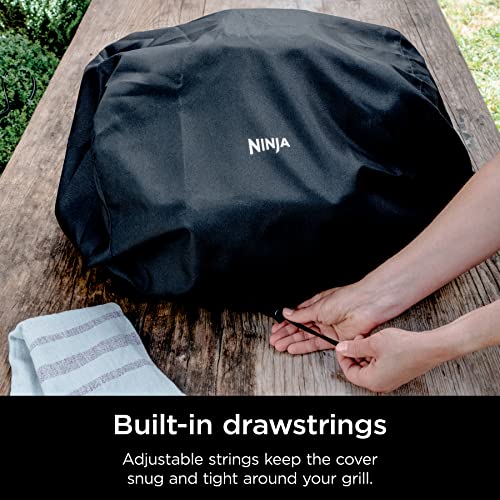 Ninja XSKCOVER Premium Outdoor Cover, Compatible Woodfire Grills (OG700 Series), Water-Resistant, Anti-Fade Fabric, Lightweight, Black, 19'' x 24'' x 13'