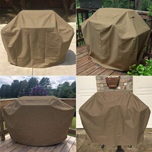 Unicook Grill Cover 55 Inch, Heavy Duty Waterproof BBQ Cover with Sealed Seam, Rip and Fade Resistant BBQ Grill Cover, Compatible with Weber Charbroil Grills, 55" W x 23" D x 42" H, Neutral Taupe