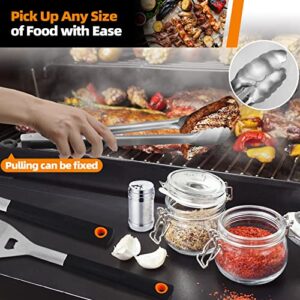 39PCS BBQ Tools and Grill Accessories, Grill Barbecue Set for Camping/Backyard, Stainless Steel Grill Tools with Heat-Resistant Handle, Thermometer, Grill Mats, Fork, Tongs-Perfect Grill Gifts for Men