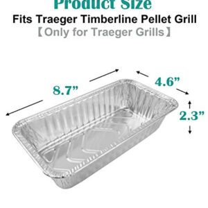 EasiBBQ Aluminum BBQ Foil Grill Drip Pans, BAC404 Grease PAN Liner for Traeger Timberline Pellet Grills, 15 Pack