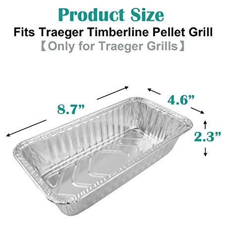 EasiBBQ Aluminum BBQ Foil Grill Drip Pans, BAC404 Grease PAN Liner for Traeger Timberline Pellet Grills, 15 Pack