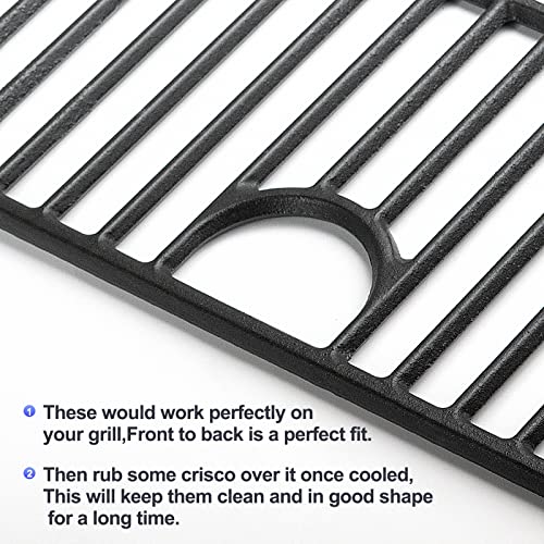 Grill Grates for Nexgrill Home Depot 720-0830H 720-0783E 720-0670C, 17 Inch Cast Iron Replacement Parts for Nexgrill 720-0888 720-0888N Charbroil 463241113 463446015 720-0670D, Master Forge 1010037