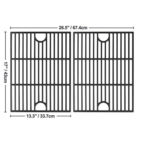 Grill Grates for Nexgrill Home Depot 720-0830H 720-0783E 720-0670C, 17 Inch Cast Iron Replacement Parts for Nexgrill 720-0888 720-0888N Charbroil 463241113 463446015 720-0670D, Master Forge 1010037