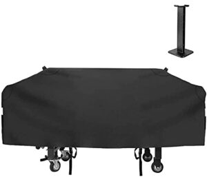 qulimetal 36 inch griddle cover for blackstone outdoor cooking flat top griddle station, camp chef flat top grill and most 4 burner flat top grill griddle, 600d heavy duty cover with support pole