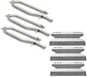 hisencn grill repair kit replacement for members mark bq05046-6, bbq pro bq05041-28, bq51009, sam's club, outdoor gourmet gas grill models, stainless steel pipe burner tube, heat plate tent shield