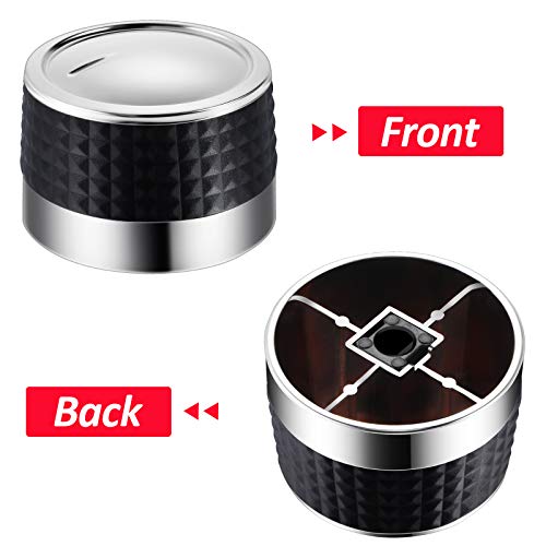 Mudder 4 Pieces Gas Grill Knob BBQ Control Knobs Replacement Rotating Switch Gas Stove Cooker Chrome Control Knob with D Valve Stainless Steel Round Knob for Gas Grill Stove Party