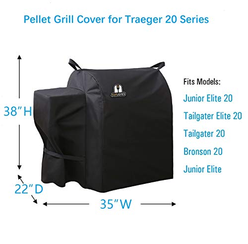 SUPJOYES Grill Cover for Traeger 20 Series, Junior & Tailgater Grills, Heavy Duty Waterproof Wood Pellet Grill Cover, Outdoor Full Length Grill Cover