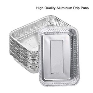 BBQ funland 8.5" X 6" Aluminum Drip Pans, Set of 10 Foil BBQ Grease Pans