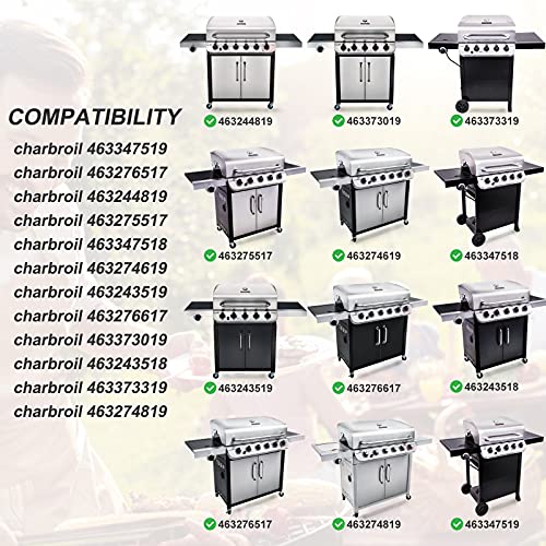 Adviace Grill Parts Kit Compatible with CharBroil Charbroil 463275517 463347519 463276517 463347518 463244819 463373019 463243519 Grill Models, Heat Tents, Burners, Carryover Tubes Replacement