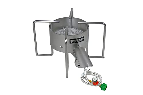 Bayou Classic SAB6 Stainless Bayou Banjo Cooker - 22-in Propane Burner for Outdoor Cooking - Crawfish Boiler, Homebrew Burner, Fits Large Stock Pots, Cast Iron Kettles - Seafood Boil Pot, Stew, Gumbo