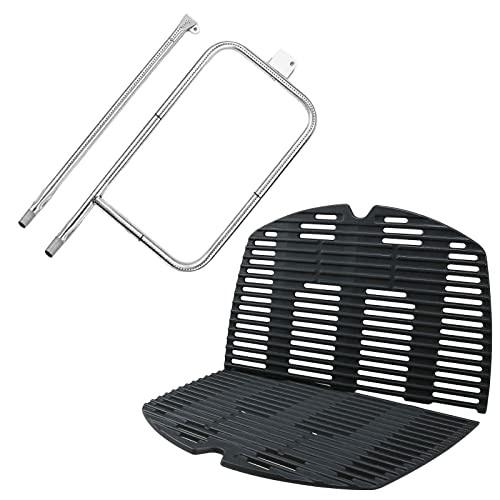 Uniflasy 65032 Burner Tube 7646 Cooking Grates for Weber Q300 Q320 Q3000 Q3200 Gas Grills Stainless Steel Grill Burner Tube Set Replacement Parts 7646 65032 for Weber Q Series