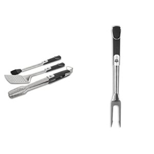 pit boss grills soft touch 3 piece tool set, stainless & pit boss soft touch bbq fork