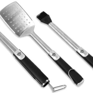 Pit Boss Grills Soft Touch 3 Piece Tool Set, Stainless & Pit Boss Soft Touch BBQ Fork