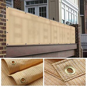 albn balcony privacy screen windshield sunshade with rope and cable ties, 100% hdpe garden balcony cover, 48 sizes (color : beige, size : 150x180cm)