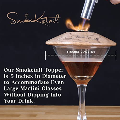 Smoketail Cocktail Smoker Kit with Torch, Topper, 9 Flavors and 18 Large and Small Wood Chips - Whiskey Smoker Kit, Old Fashioned Smoker Kit, Bourbon Smoker Kit, Drink Smoker (No Butane)