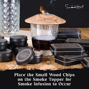 Smoketail Cocktail Smoker Kit with Torch, Topper, 9 Flavors and 18 Large and Small Wood Chips - Whiskey Smoker Kit, Old Fashioned Smoker Kit, Bourbon Smoker Kit, Drink Smoker (No Butane)